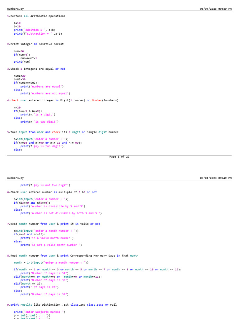 Pseudocodes On Number DataTypes | PDF | Elementary Mathematics | Numbers