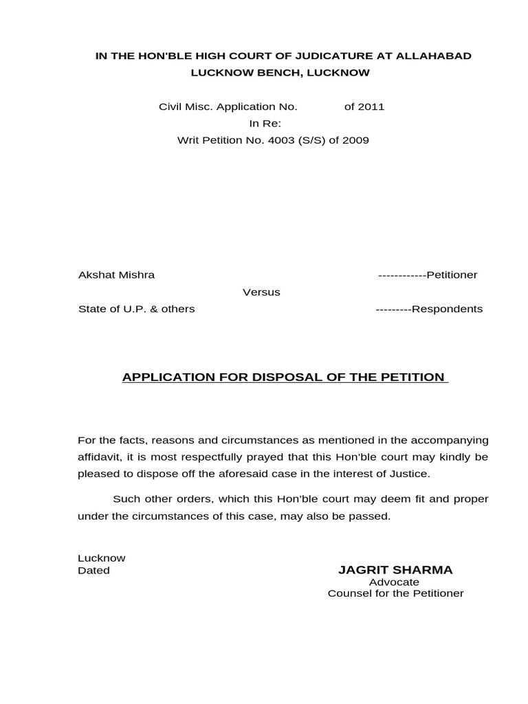 Writ Petition for Job Appointment | PDF | Affidavit | Public Law