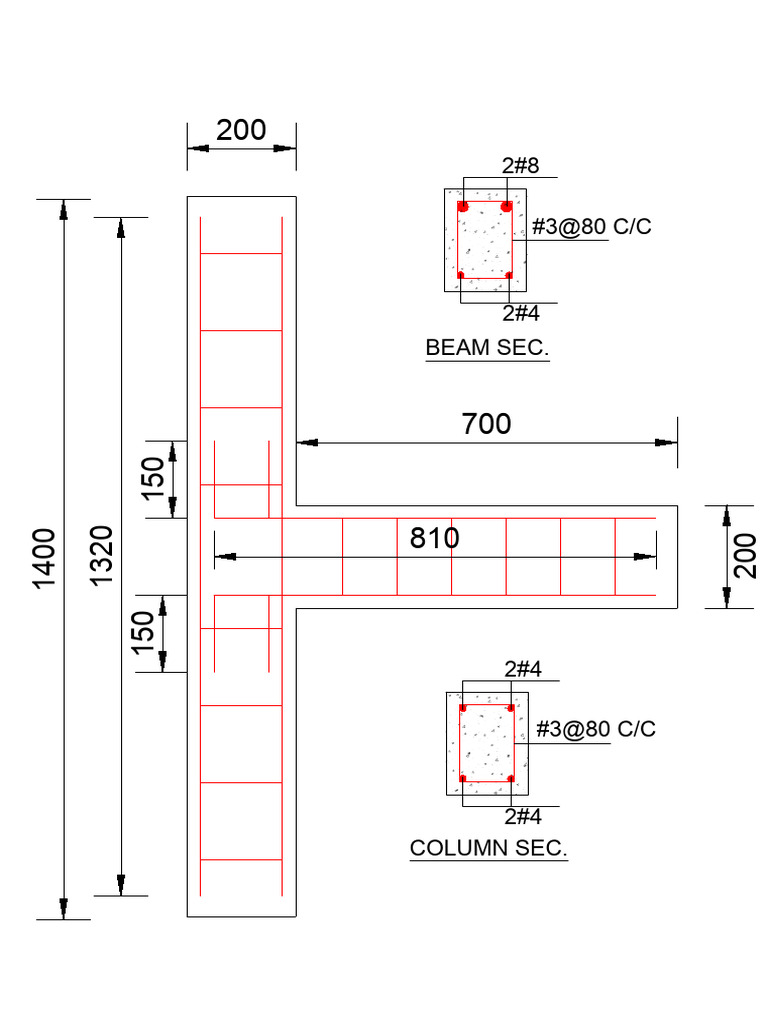 Beam Column Drawing Rev-01 | PDF
