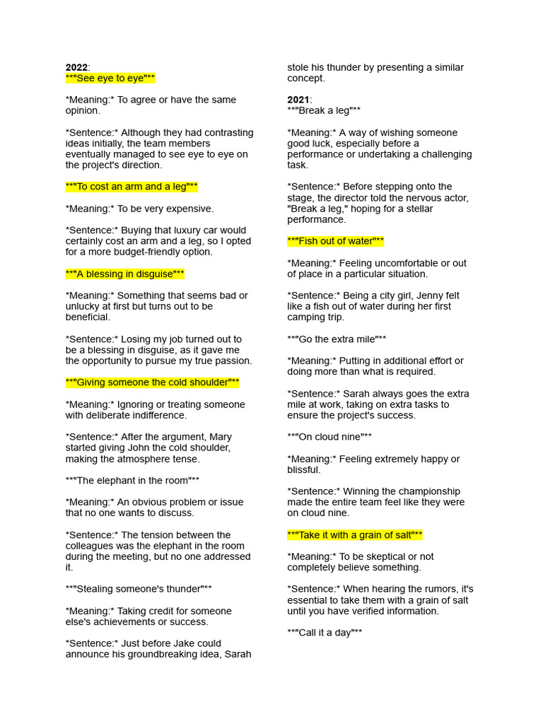 Phrase and Idiom QB Solve | PDF