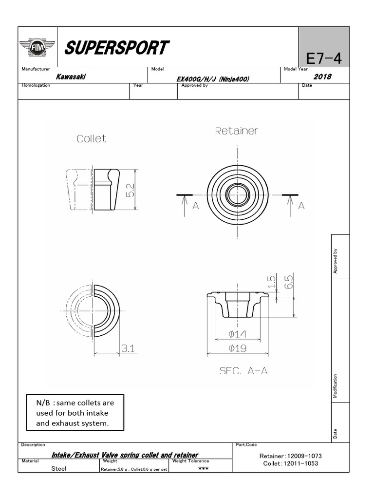 E07-04 Ex400g+h+j Intake+Exhaust Collet and Retainer | PDF