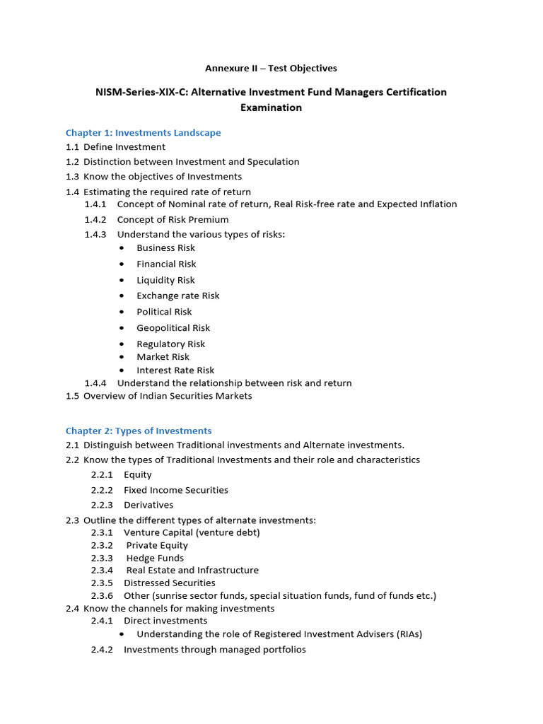 AIF Certification Exam: Investment Strategies | PDF | Stock Market ...