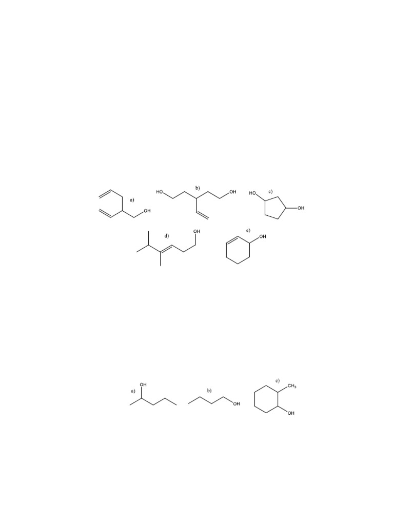Alcoholes: Fórmulas, Nombres y Reacciones | PDF | Alqueno | Compuestos ...