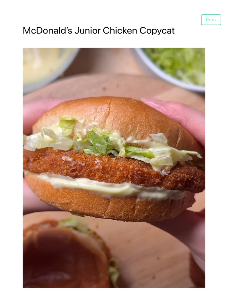 McDonald's Junior Chicken Recipe Guide | PDF