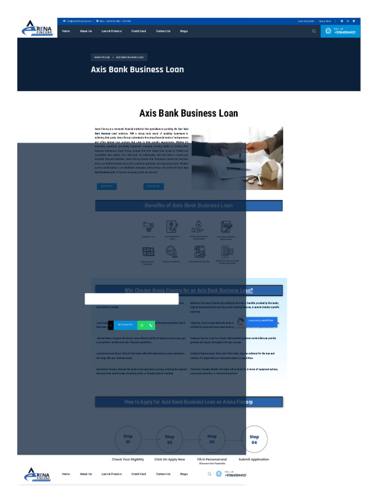 Arenafincorp Com Axis Bank Business Loan | PDF | Loans | Banks