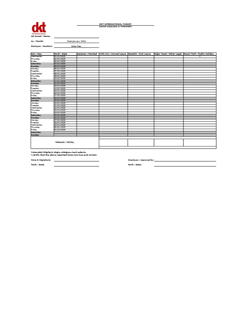 Sales Team Timesheet | PDF