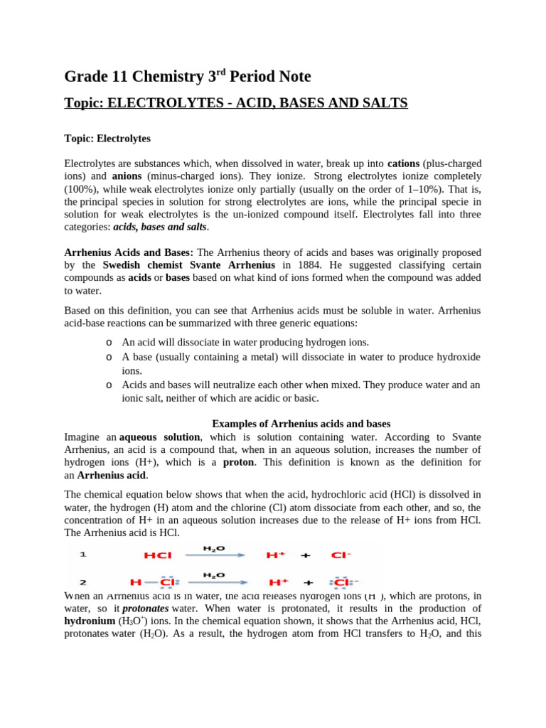 11th Grade 3rd Pd Chemistry Notes | PDF | Acid | Ph
