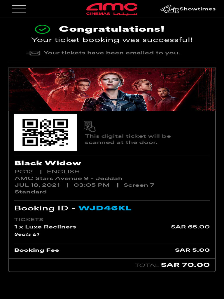 Congratulations, Your Booking Is Confirmed - AMC Cinemas KSA | PDF