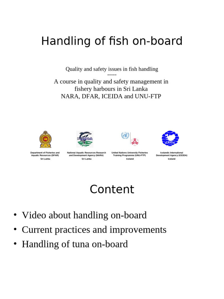 Handling On Board | PDF | Tuna | Fish
