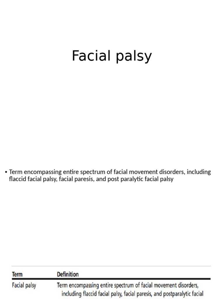 Facial Palsy Final (Autosaved) | PDF | Nervous System | Human Head And Neck