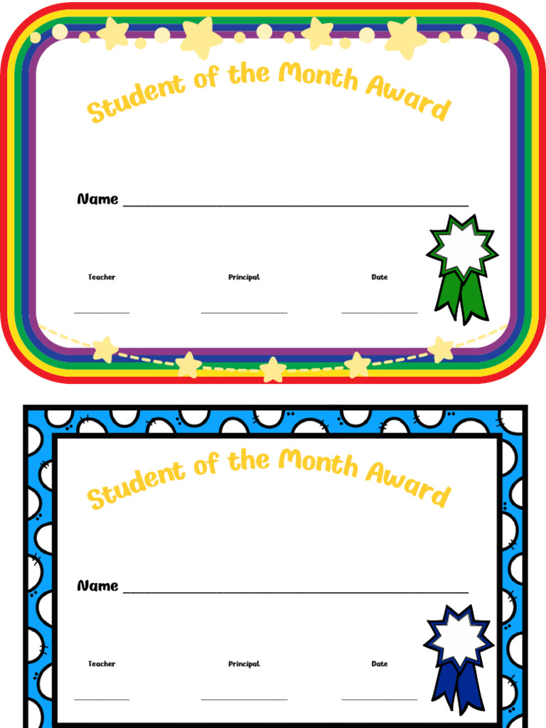 Student of the Month Award Template | PDF