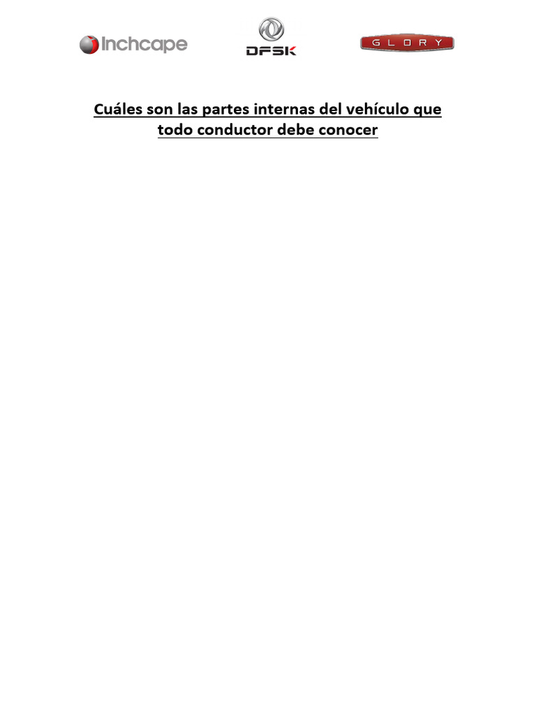 Partes esenciales del vehículo para conductores | PDF | Coche | Motores