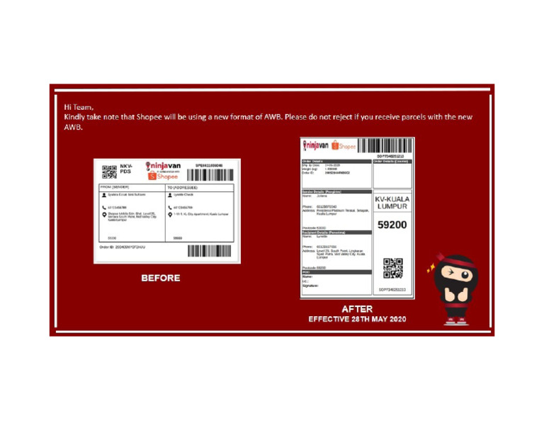 NinjaVan AWB Memo | PDF