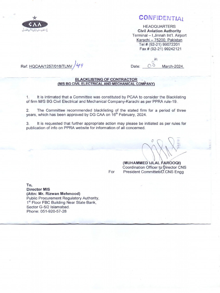 Blacklisting of Contractor | PDF