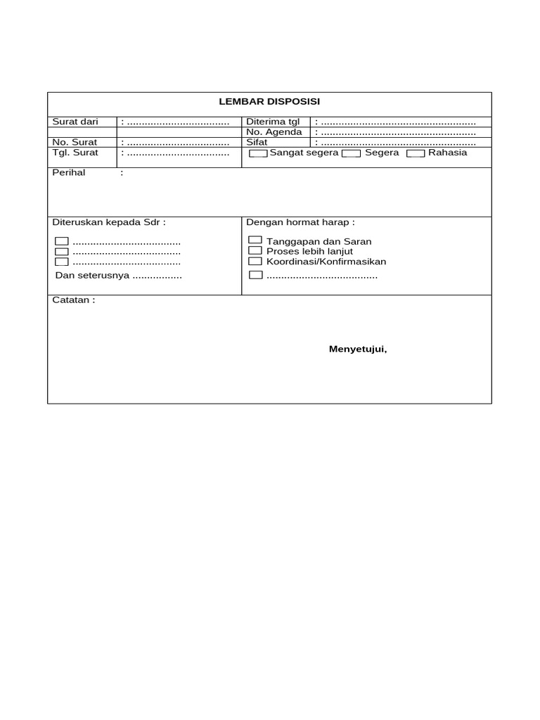 Lembar Disposisi | PDF