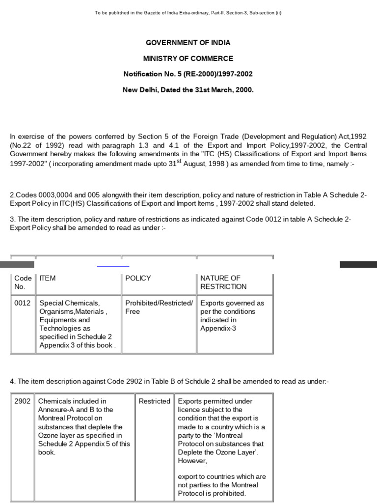 Amendments to CWC Chemicals Export Policy | PDF | Nuclear Reactor ...