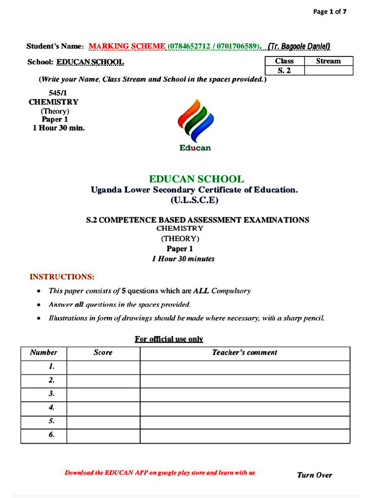 Educan S.2 CBC Chemistry Guide-1 | PDF
