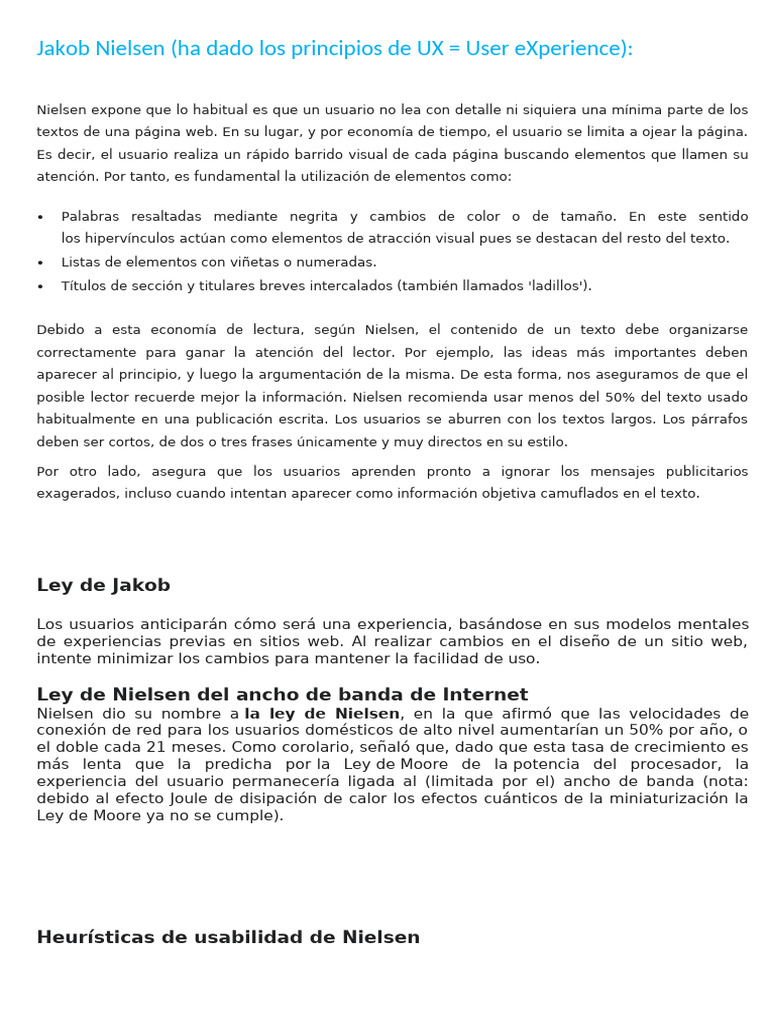 Guía de Usabilidad de Nielsen | PDF | Informática