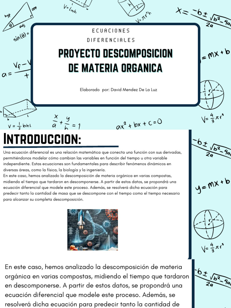 Exposicion Proyecto EDO | PDF | Ecuaciones diferenciales | Ecuaciones