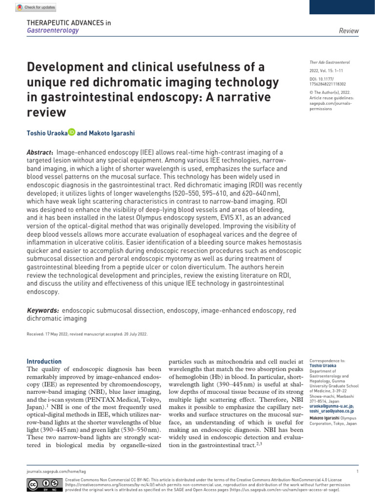 RDI Technology in Gastrointestinal Endoscopy | PDF | Optical Filter ...