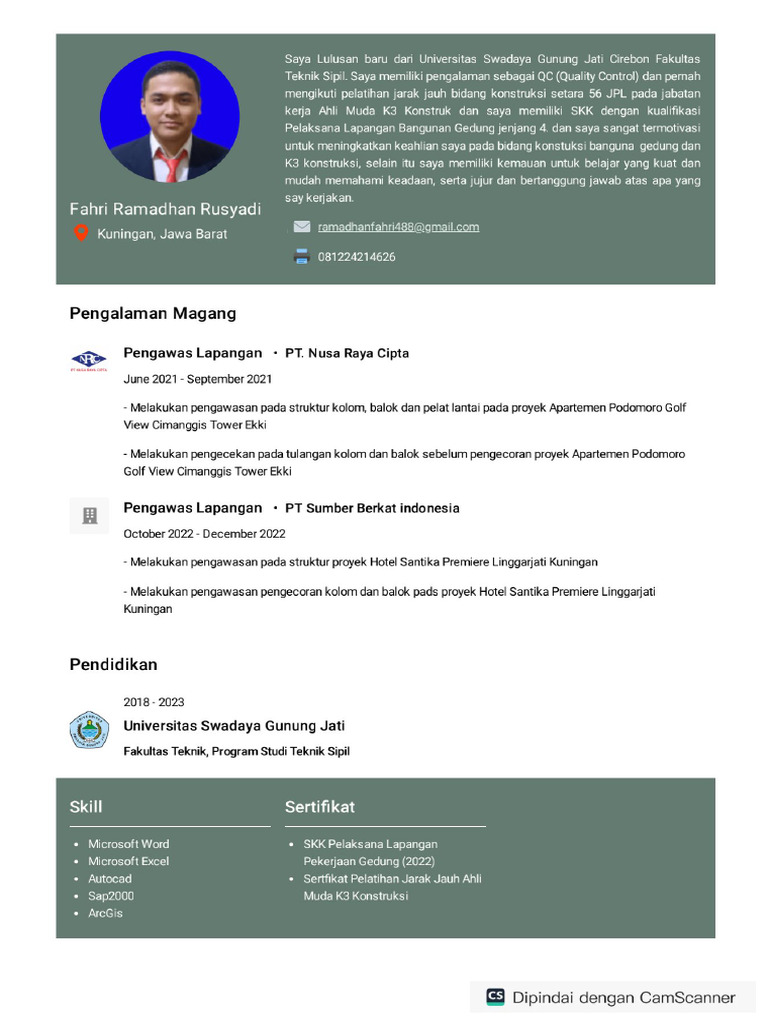 Berkas Lamaran Fahri Ramadhan Rusyadi | PDF