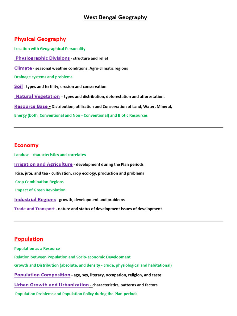 WB Geography Syllabus | PDF
