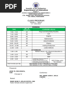 Class Program Grade 4-6 SY2024-2025 | PDF | Learning | Teaching