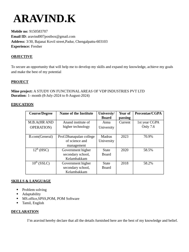 Document (1) resume | PDF