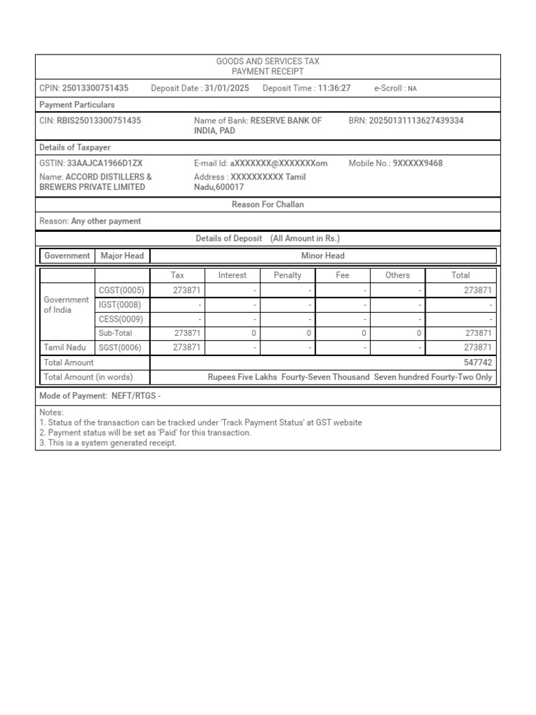 GST-Challan Receipt | PDF