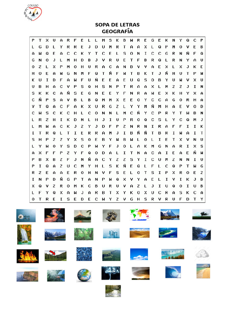 SOPA DE LETRAS GEOGRAFÍA 3 Completa | PDF