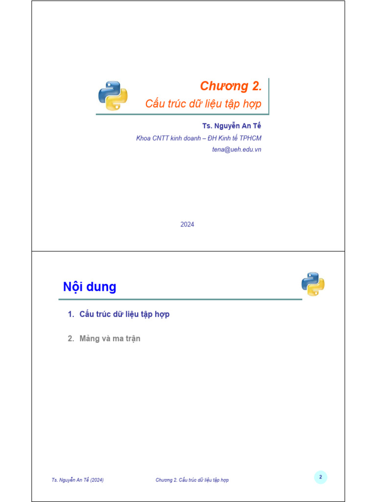 Python - Ch2 - Cau Truc Du Lieu Tap Hop | PDF