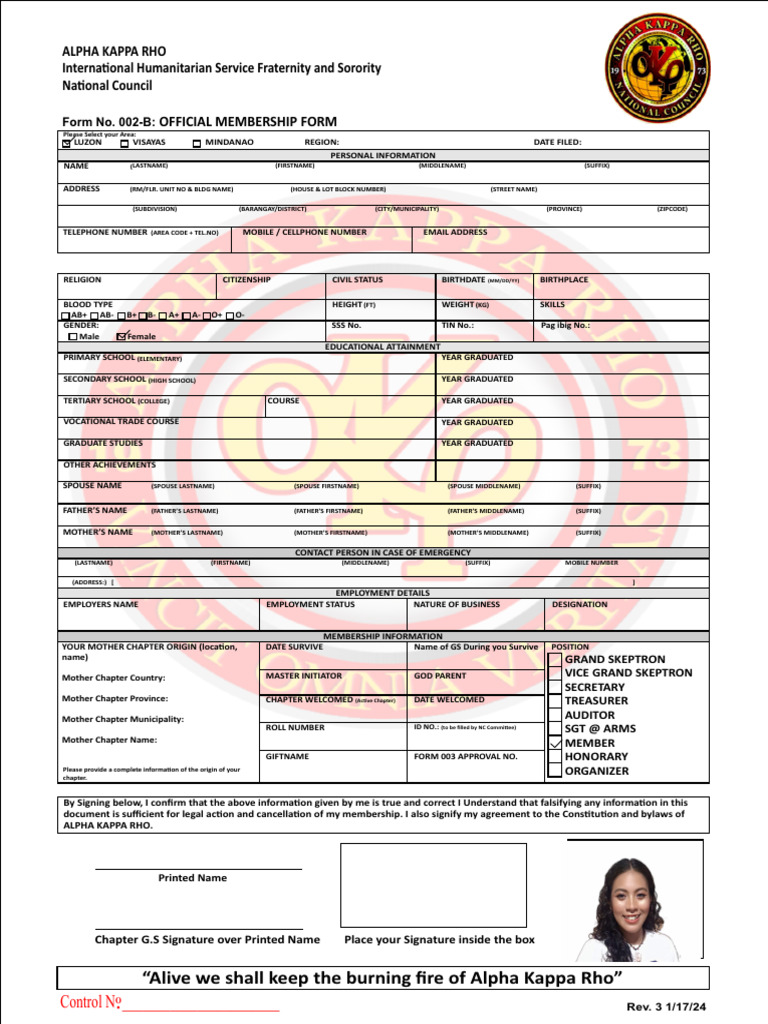 Akrho Form | PDF | Fraternities