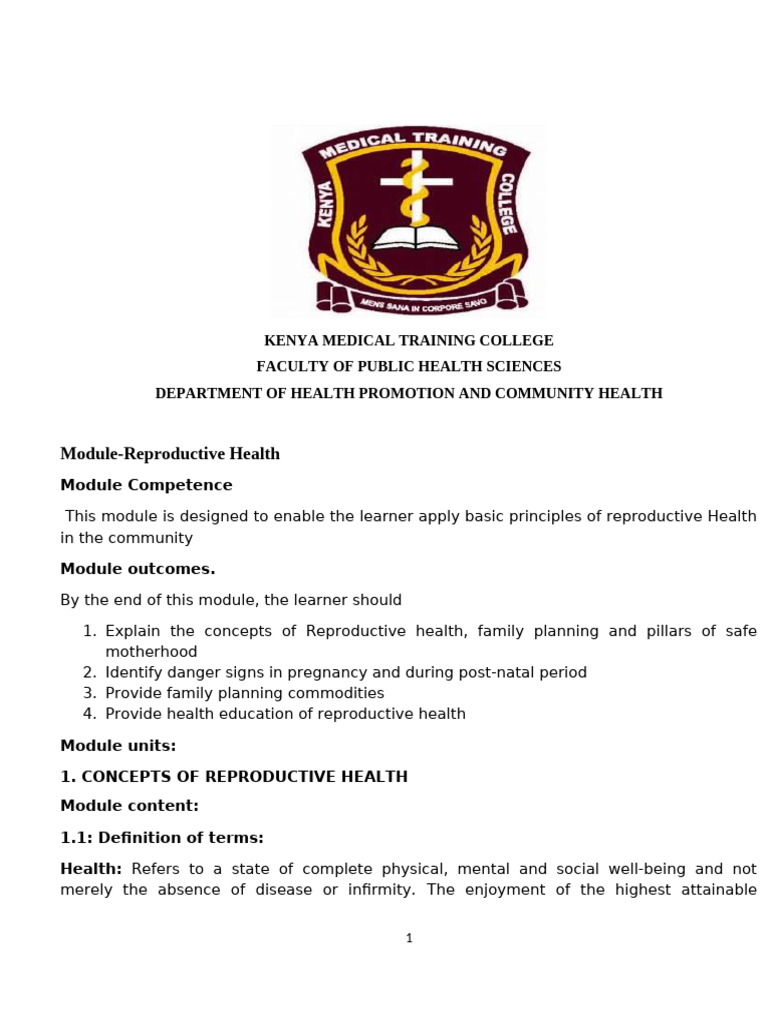 Reproductive Health Module Guide | PDF | Menstrual Cycle | Menopause