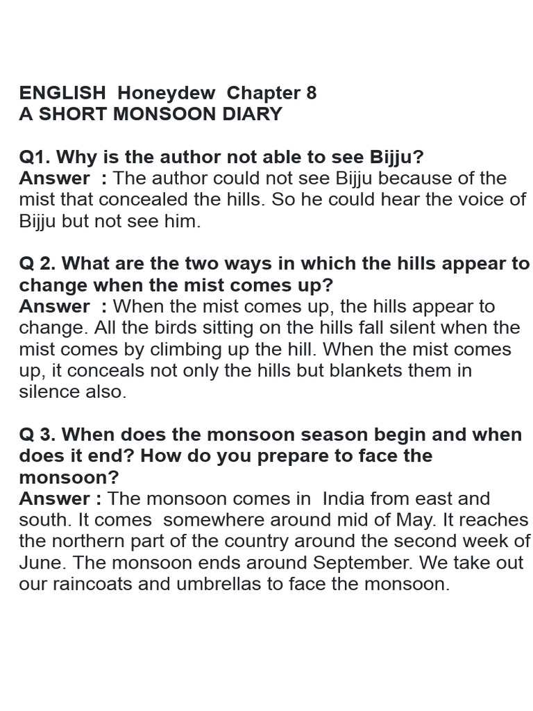 Monsoon Season: Timing and Preparation | PDF