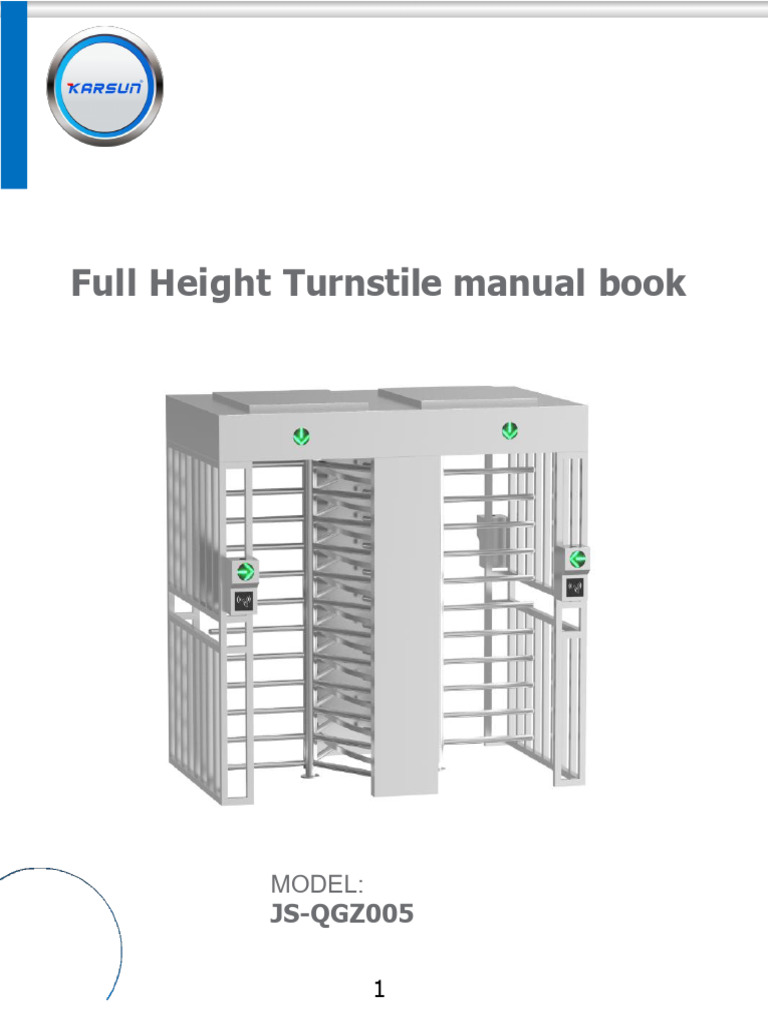 Full Height Turnstile Installation Guide | PDF | Parameter (Computer ...