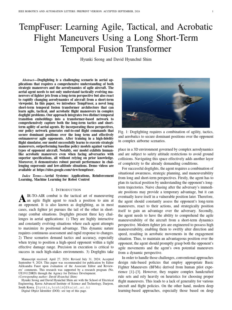 Tempfuser: Learning Agile, Tactical, and Acrobatic Flight Maneuvers ...