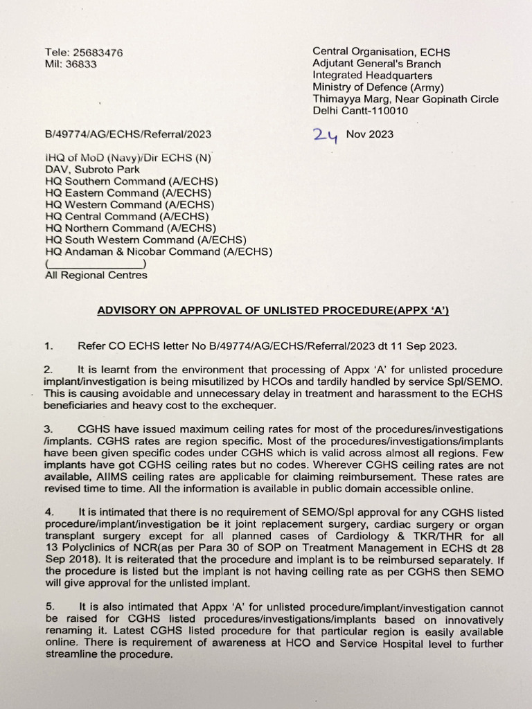 Advisory On Approval of Unlisted Procedure Appx A | PDF | Medical ...