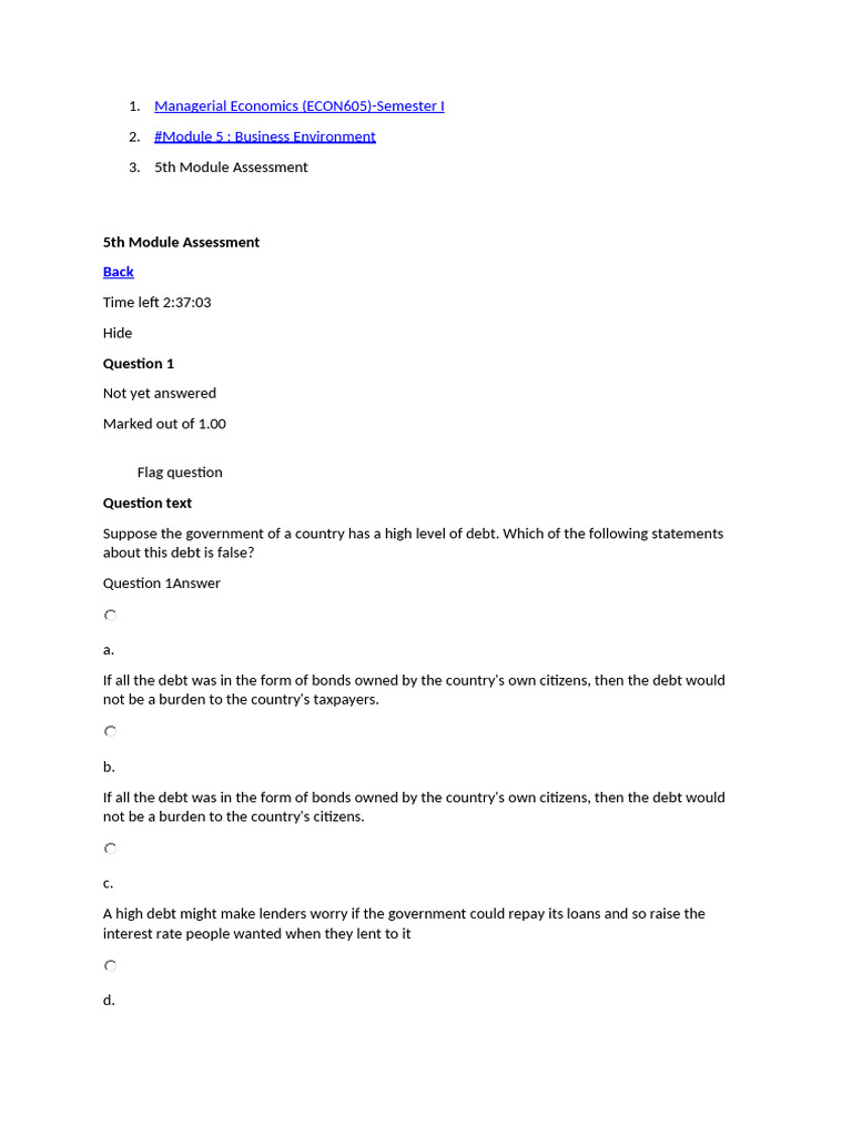 Managerial Economics MODULE 5 | PDF | Fiscal Policy | Fiscal Multiplier