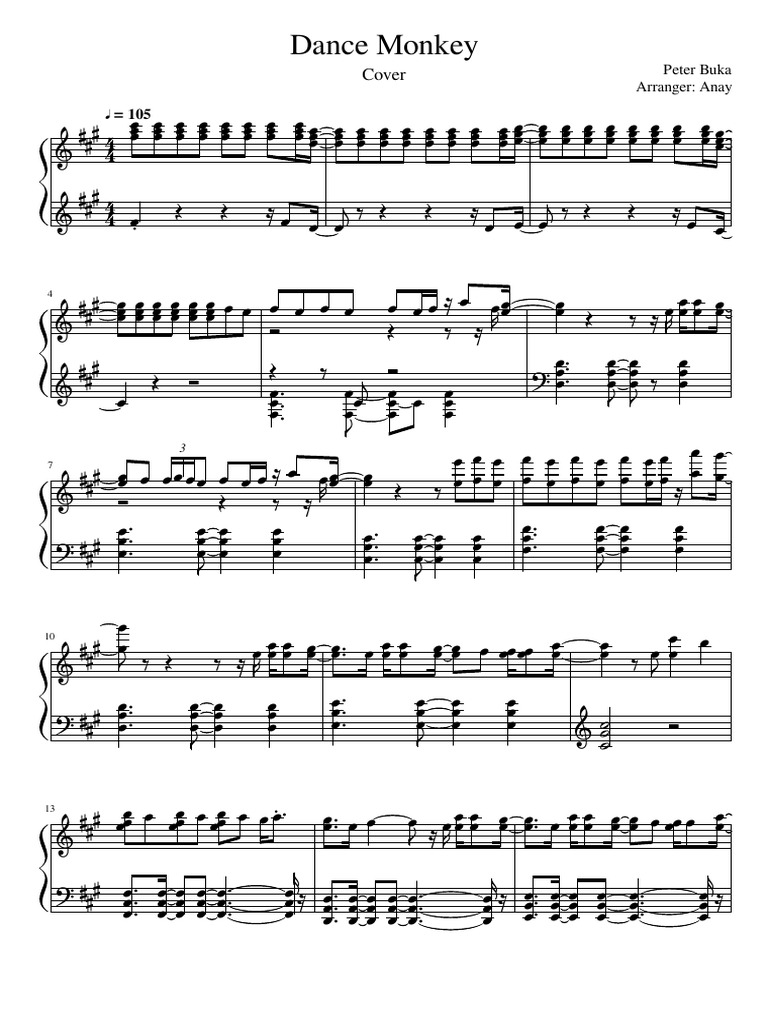 Dance Monkey Peter Buka Cover | PDF