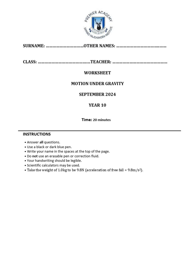 Motion Graphs Assignment 2 | PDF | Parachuting | Parachute