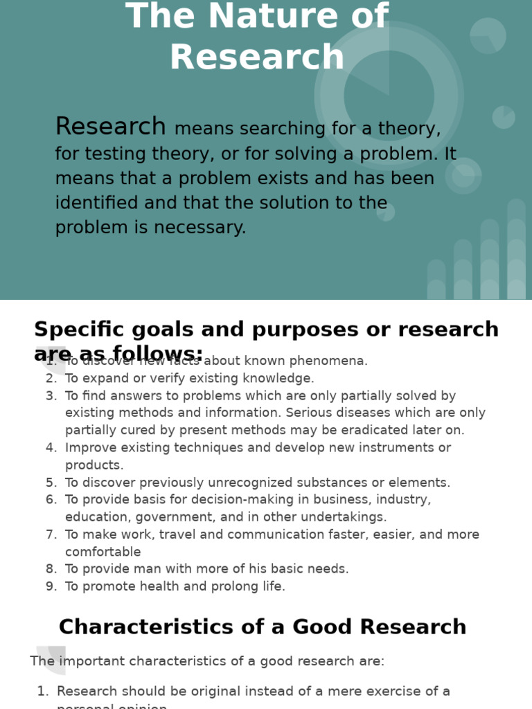 The Nature of Research 1 | PDF | Knowledge | Theory