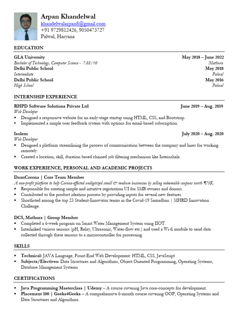 Tech-Savvy Graduate's Portfolio | PDF | Object Oriented Programming ...