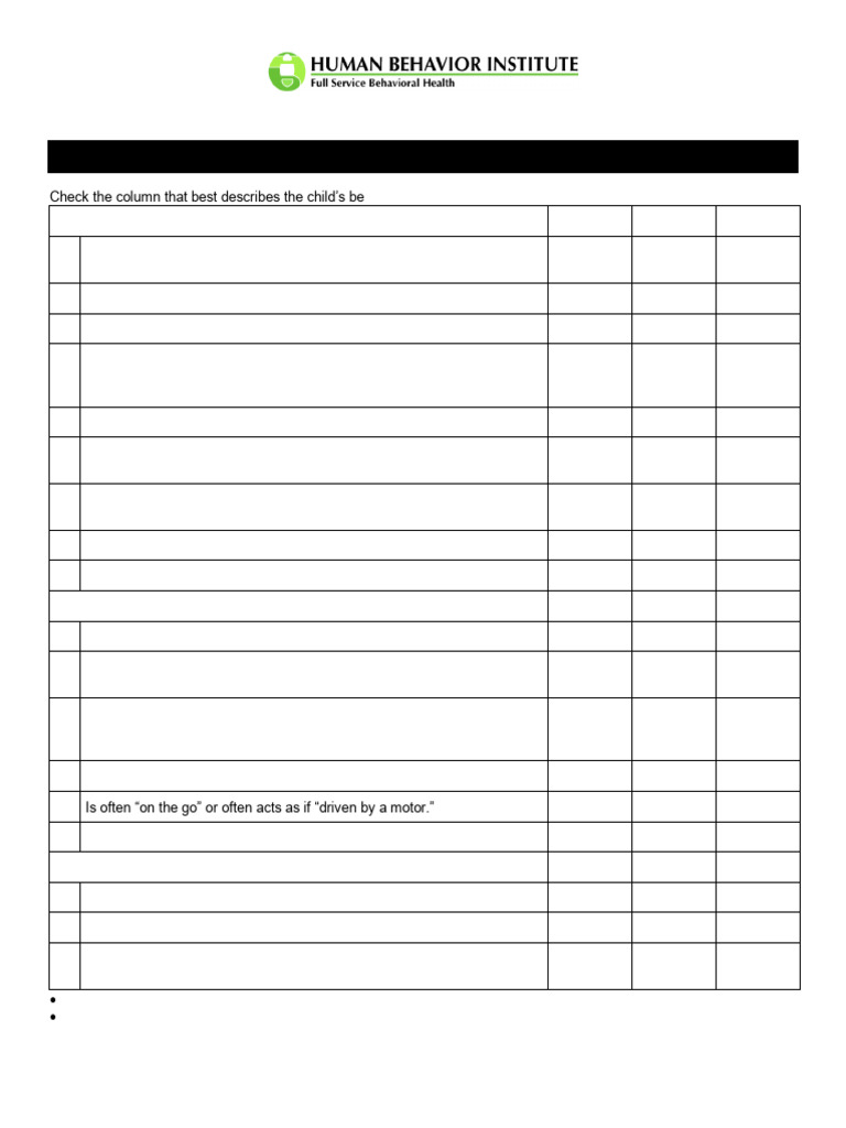 ADHD Screening Tool | PDF | Attention Deficit Hyperactivity Disorder ...