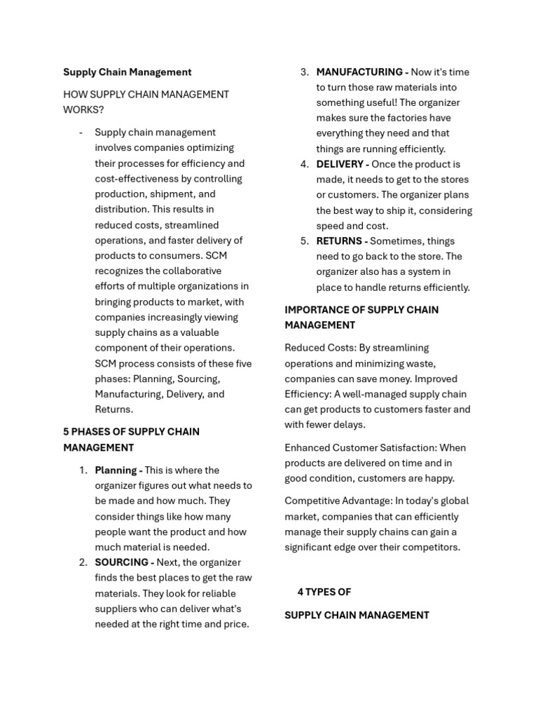 SCM midterm | PDF | Logistics | Supply Chain