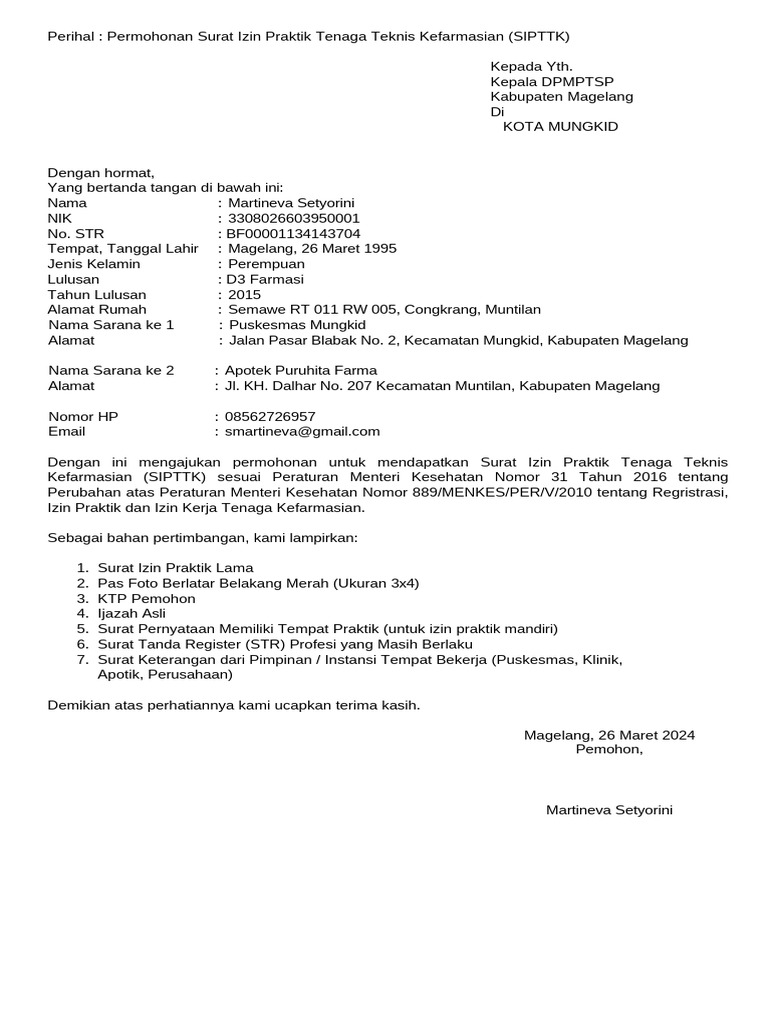 Formulir Surat Permohonan Baru | PDF