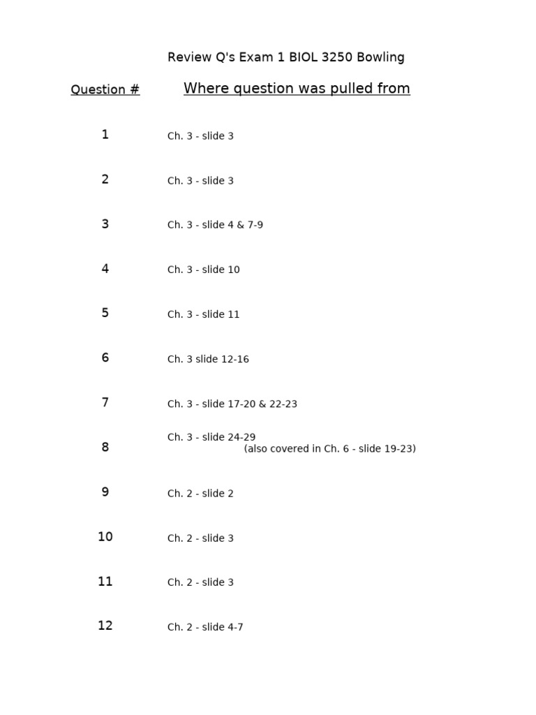 Review Qs - Exam 1 | PDF | Dominance (Genetics) | Mitosis