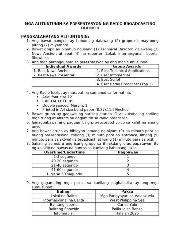 Mga Alituntunin | PDF