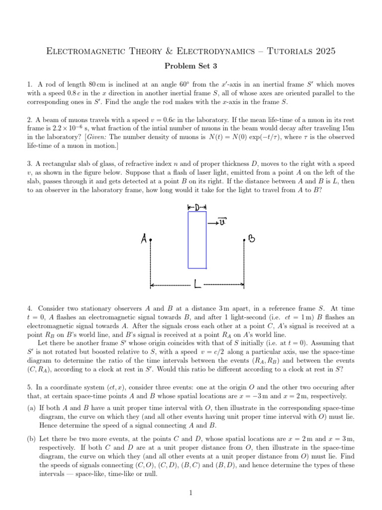 EMT Tutorials 2025 Set3 | PDF | Spacetime | Electromagnetic Radiation