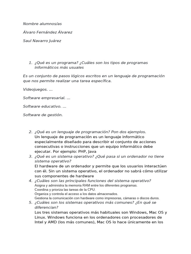 Programas Informáticos | PDF | Programación | Programa de computadora