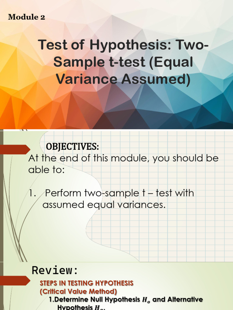 Stat Module 2 Q3 Pdf Student S T Test Statistics